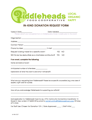 Fillable Online IN-KIND DONATION REQUEST FORM Fax Email Print - pdfFiller