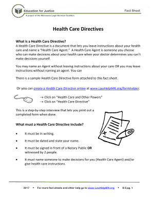 Fillable Online Health Care Directives Fax Email Print - pdfFiller