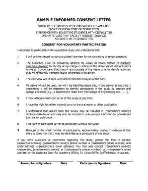 Fillable Online SAMPLE INFORMED CONSENT LETTER Fax Email Print - pdfFiller