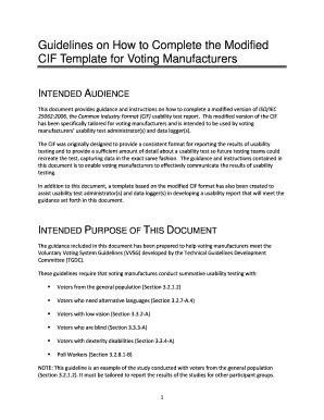 Fillable Online CIF Template for Voting Manufacturers Fax Email Print ...