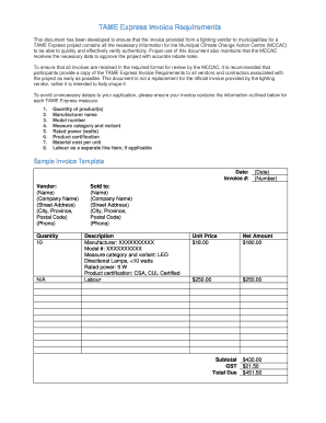 Fillable Online TAME Express Invoice Requirements Fax Email Print ...