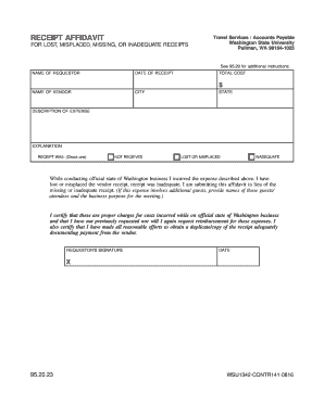 Fillable Online RECEIPT AFFIDAVIT Fax Email Print - pdfFiller