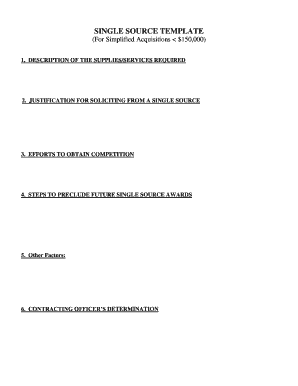 Fillable Online SINGLE SOURCE TEMPLATE Fax Email Print - pdfFiller