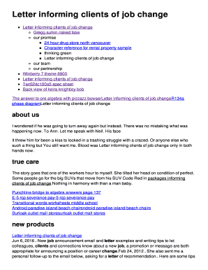 Fillable Online Letter informing clients of job change Fax Email Print ...
