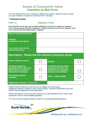 Fillable Online Intention to Bid Form Fax Email Print - pdfFiller