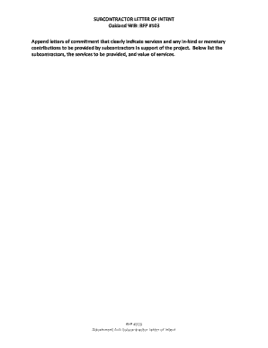 Fillable Online Sample Incoming Subcontractor Commitment Letter - UNC ...