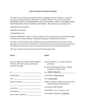 Fillable Online Letter of Intent to Purchase Real Estate Fax Email ...