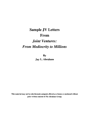 Fillable Online Sample JV Letters Fax Email Print - pdfFiller