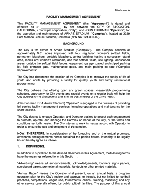 Fillable Online FACILITY MANAGEMENT AGREEMENT Fax Email Print - pdfFiller
