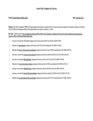 Fillable Online Action Plan Template for Literacy Fax Email Print ...