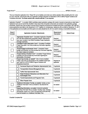 Fillable Online CMAQ: Application Checklist Fax Email Print - pdfFiller