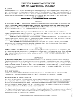Fillable Online COMPETITION GUIDELINES and INSTRUCTIONS Fax Email Print ...