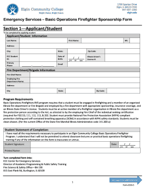 Fillable Online Emergency Services Basic Operations Firefighter ...