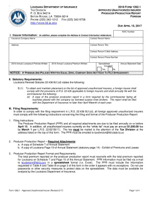 Fillable Online 2016 FORM 1262 Fax Email Print - pdfFiller