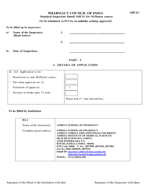 Fillable Online Standard Inspection Form-E (SIF-E) for M Fax Email ...
