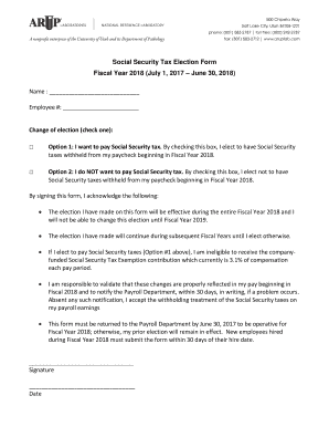Fillable Online Social Security Tax Election Form Fax Email Print ...
