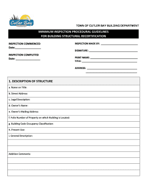 Fillable Online TOWN OF CUTLER BAY BUILDING DEPARTMENT Fax Email Print - pdfFiller