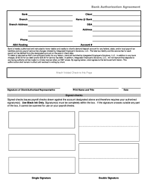 Fillable Online Bank Authorization Agreement Fax Email Print - pdfFiller