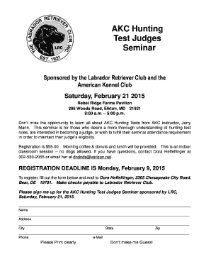 Fillable Online AKC Hunting Fax Email Print - pdfFiller