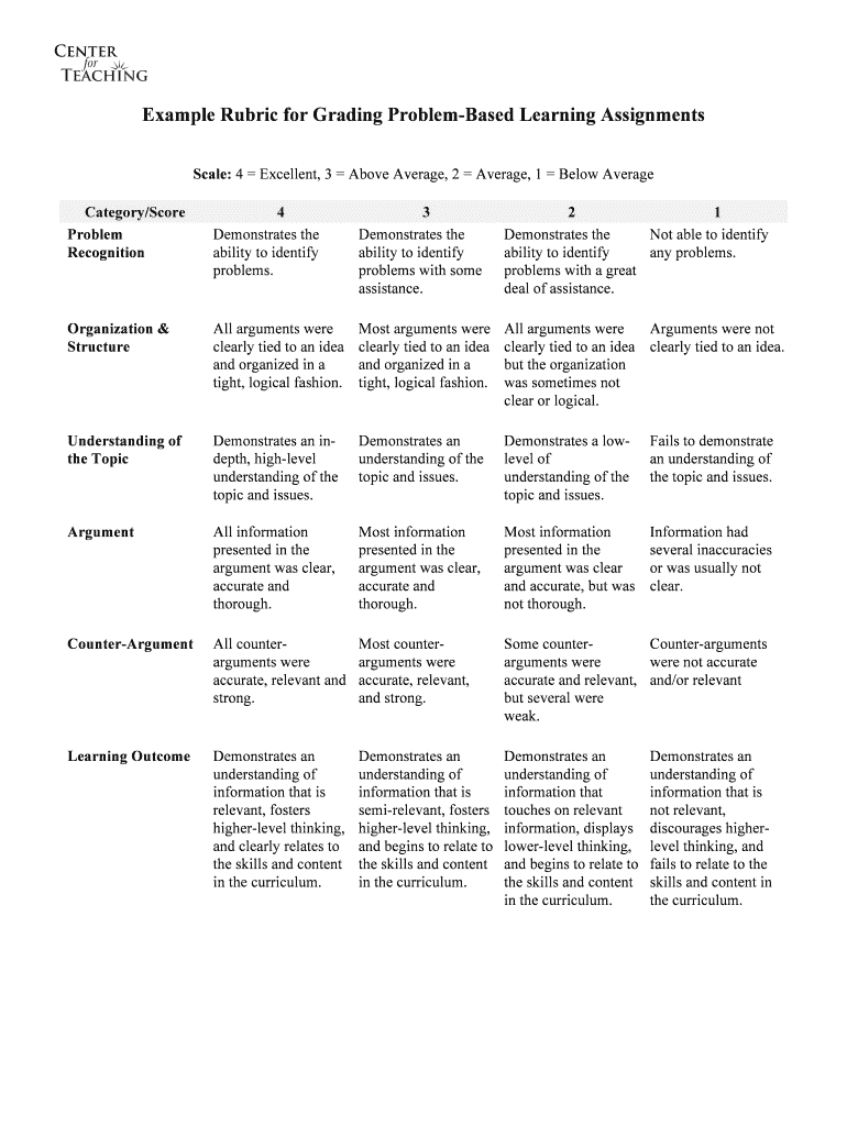 fillable-online-example-rubric-for-grading-problem-based-learning