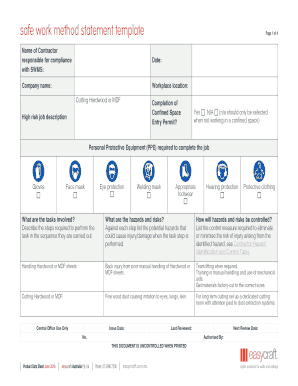 Fillable Online safe work method statement template Fax Email Print ...