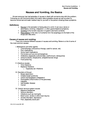 Fillable Online Nausea and Vomiting, the Basics Fax Email Print - pdfFiller