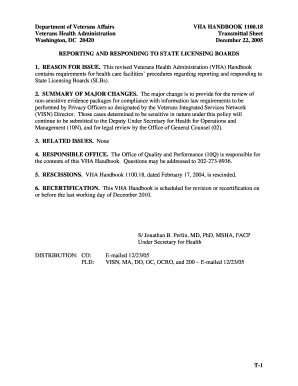 Fillable Online VHA HANDBOOK 1100 Fax Email Print - pdfFiller