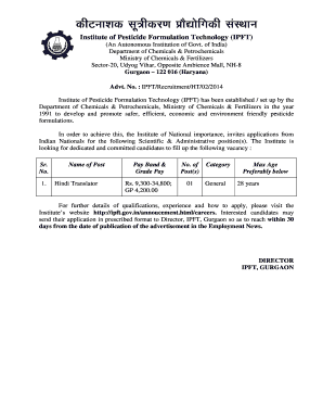 Fillable Online Institute of Pesticide Formulation Technology (IPFT ...