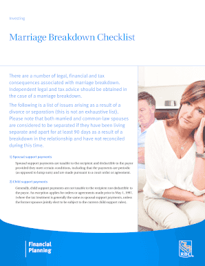 Fillable Online Marriage Breakdown Checklist Fax Email Print - pdfFiller