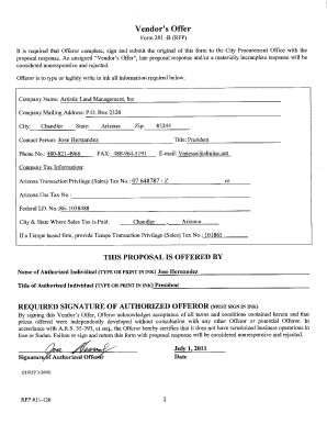 Fillable Online Form 201 -B (RFP) Fax Email Print - pdfFiller