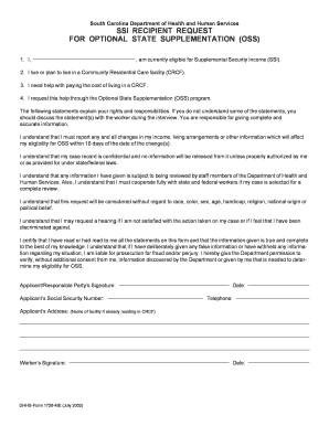 Fillable Online SSI RECIPIENT REQUEST Fax Email Print - pdfFiller