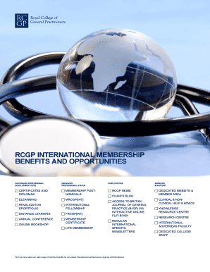 Fillable Online RCGP INTERNATIONAL MEMBERSHIP Fax Email Print - pdfFiller