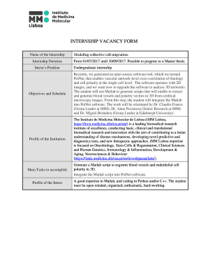 Fillable Online INTERNSHIP VACANCY FORM Fax Email Print - pdfFiller