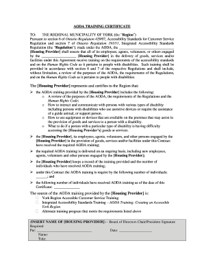 Fillable Online AODA TRAINING CERTIFICATE Fax Email Print - pdfFiller