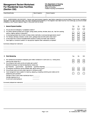 Fillable Online portal hud Management Review Worksheet Fax Email Print ...