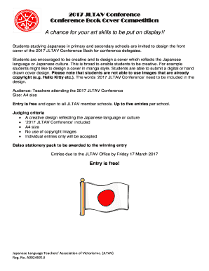 Fillable Online Conference Book Cover Competition Fax Email Print ...