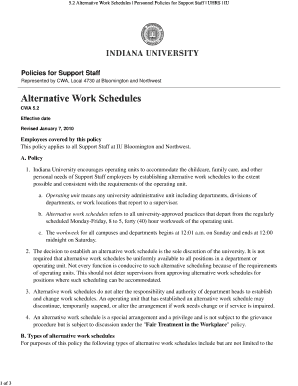 Fillable Online 2 Alternative Work Schedules Personnel Policies for ...