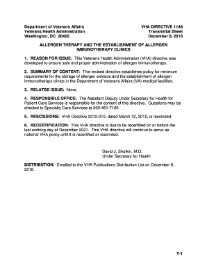 Fillable Online VHA DIRECTIVE 1148 Fax Email Print - pdfFiller