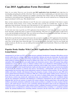 Fillable Online Cao 2015 Application Form Download Fax Email Print ...