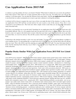 Fillable Online Download and Read Cao Application Form 2015 Pdf Fax ...