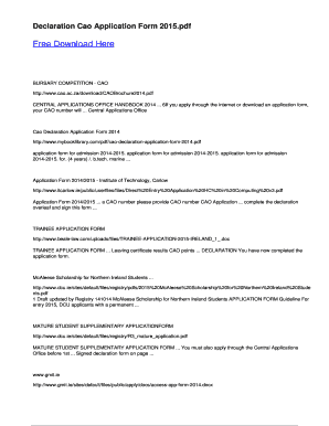 Fillable Online Declaration Cao Application Form 2015 Fax Email Print ...