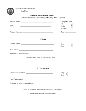 Fillable Online Minor/Concentration Form Fax Email Print - pdfFiller