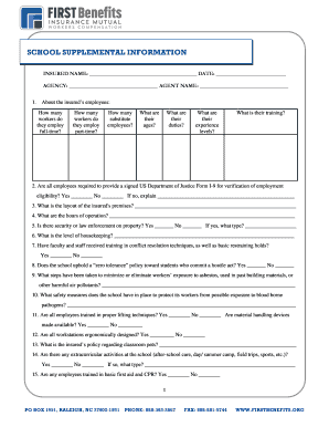 Fillable Online SCHOOL SUPPLEMENTAL INFORMATION Fax Email Print - pdfFiller