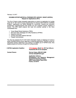 Fillable Online HOUSING OPPORTUNITIES for PERSONS WITH AIDS/HIV GRANT ...