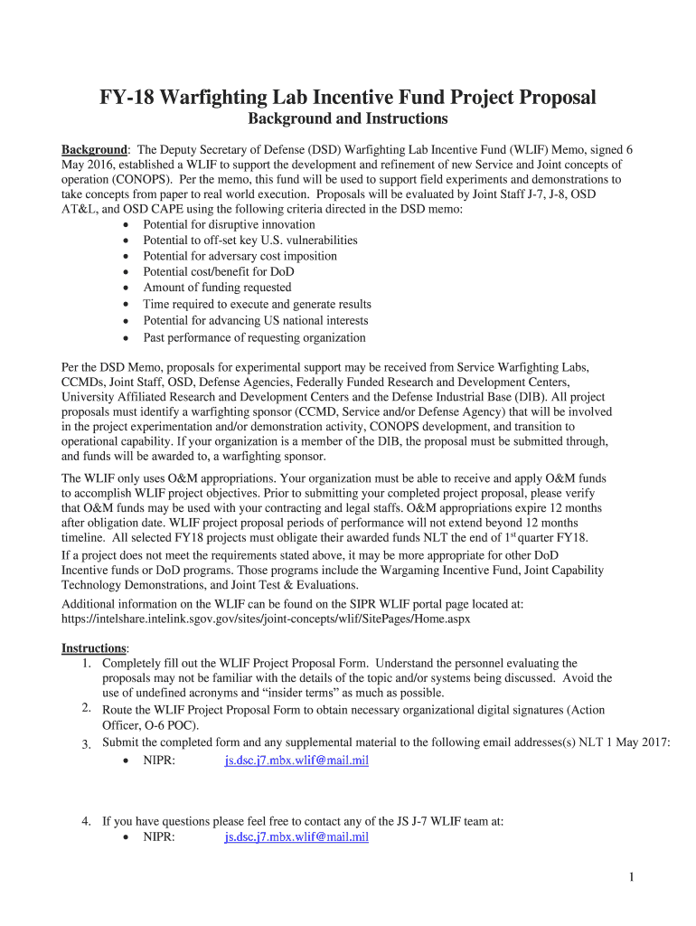 Fillable Online warfighting lab incentive fund Fax Email Print - pdfFiller