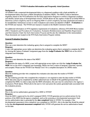 Fillable Online NYEIS Evaluation Information and Frequently Asked ...