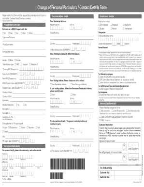 Fillable Online Change of Personal Particulars / Contact Details Form Fax Email Print - pdfFiller