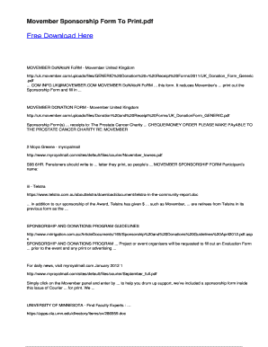 Fillable Online Movember Sponsorship Form To Print Fax Email Print ...