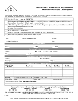 Fillable Online Medicare Prior Authorization Request Form Fax Email ...