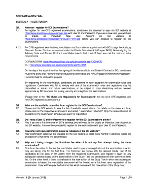 Fillable Online SCI EXAMINATION FAQs Fax Email Print - pdfFiller